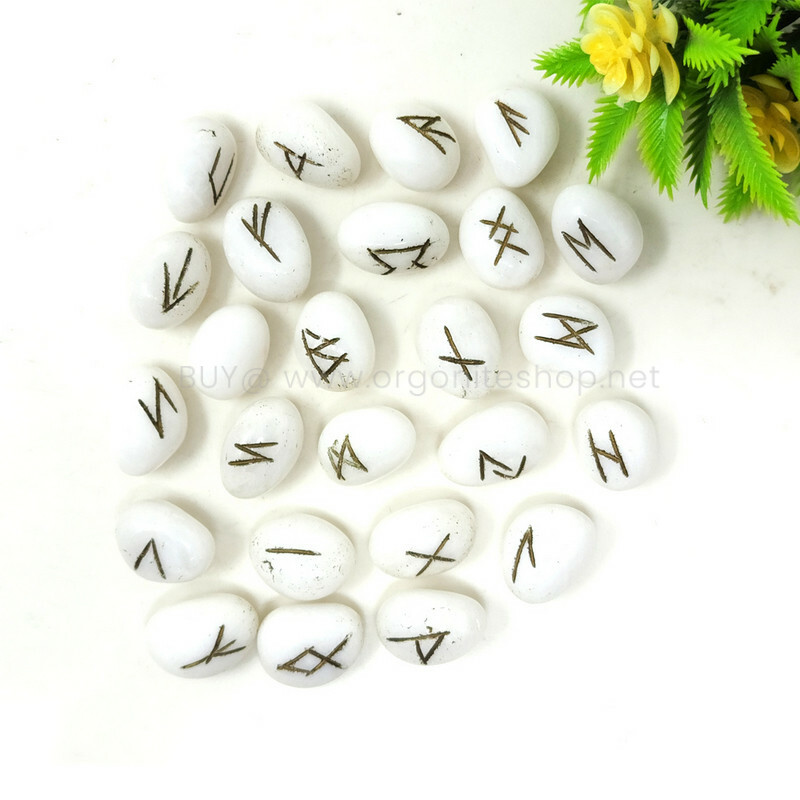 White Quartz Rune Sets With Instructions - Crystals Store