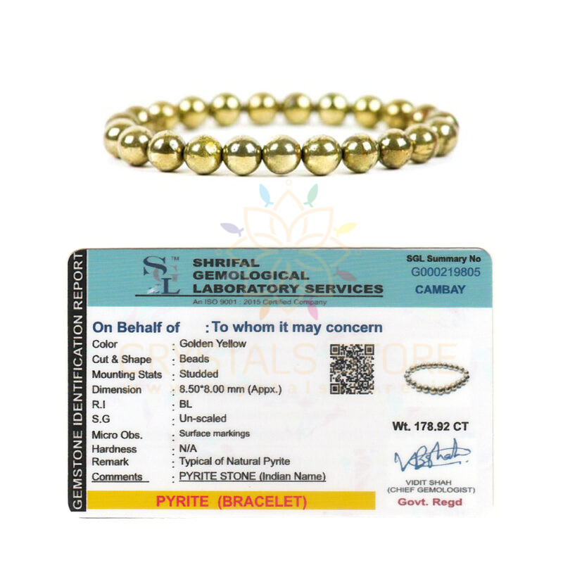 Golden Pyrite Bracelet To Boost Willpower & Confidence (Certified ...